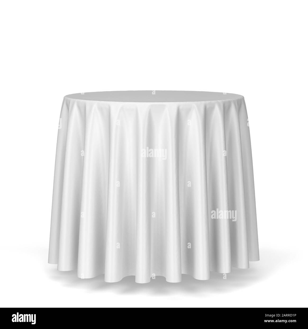Blank round tablecloth. 3d illustration isolated on white background ...