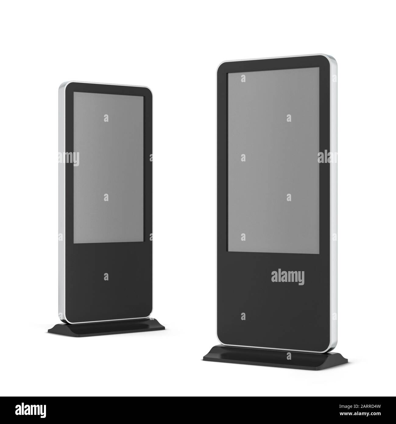 Digital screen display stand. 3d illustration isolated on white ...