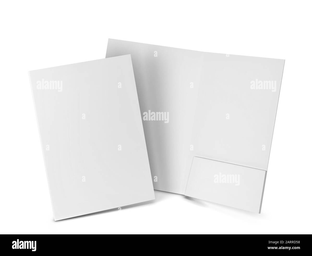 Blank paper folder mockup. 3d illustration isolated on white background ...