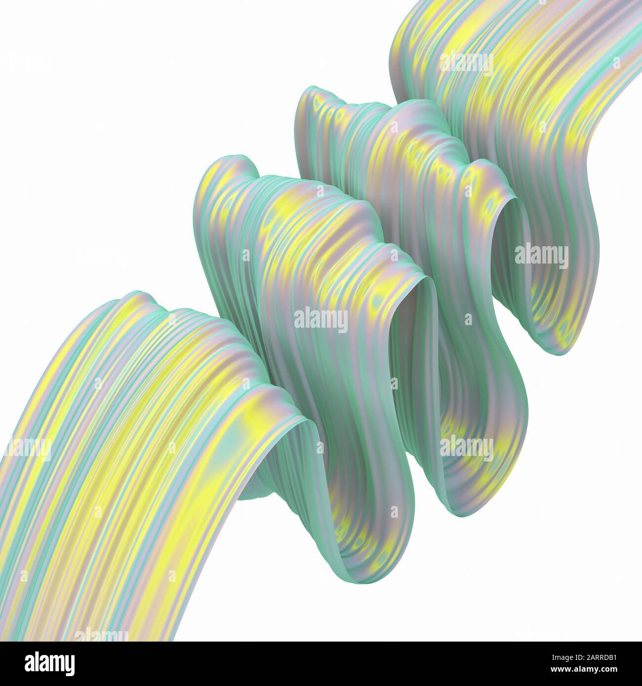 Abstract colorful ribbon shape. 3d illustration isolated on white ...