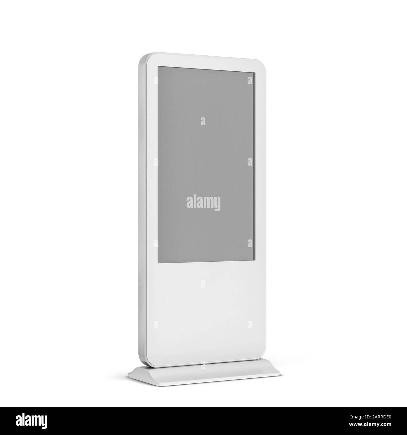 Digital screen display stand. 3d illustration isolated on white ...
