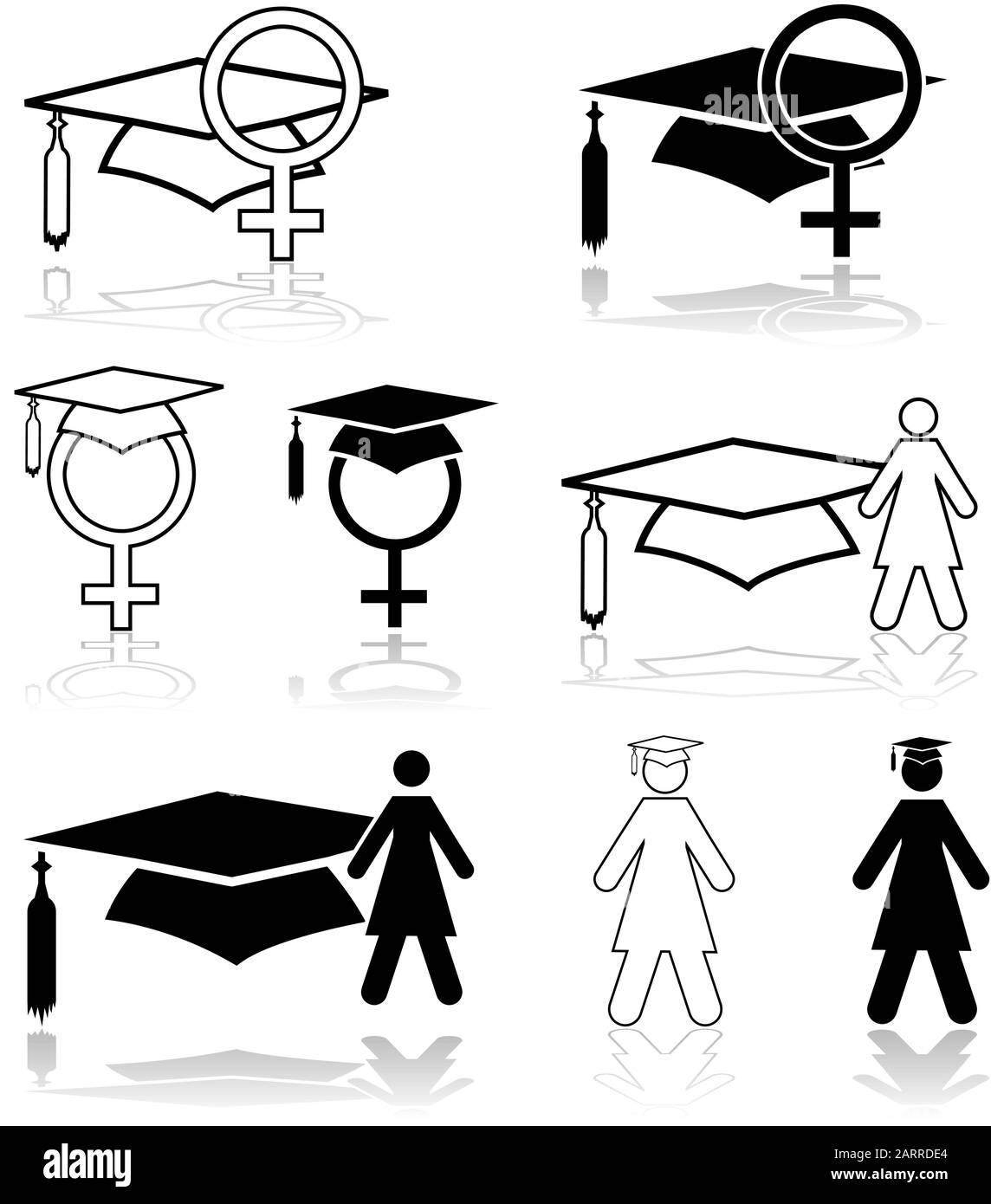 Concept illustration showing a graduation hat paired with graphic ...