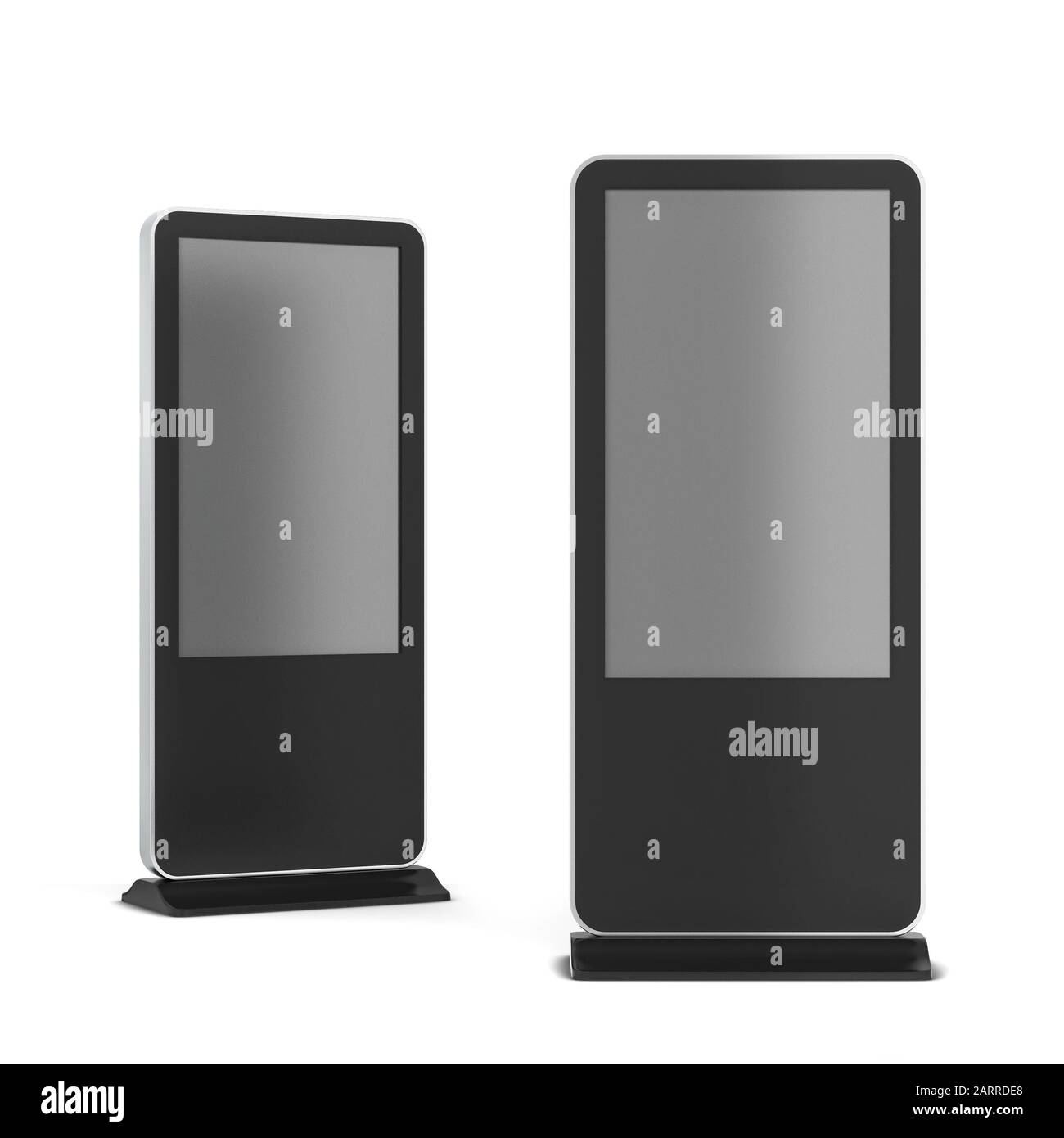 Digital screen display stand. 3d illustration isolated on white ...