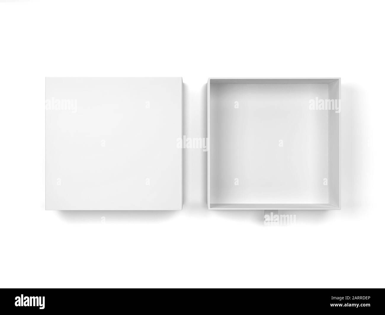 Blank drawer type box mockup. 3d illustration isolated on white ...