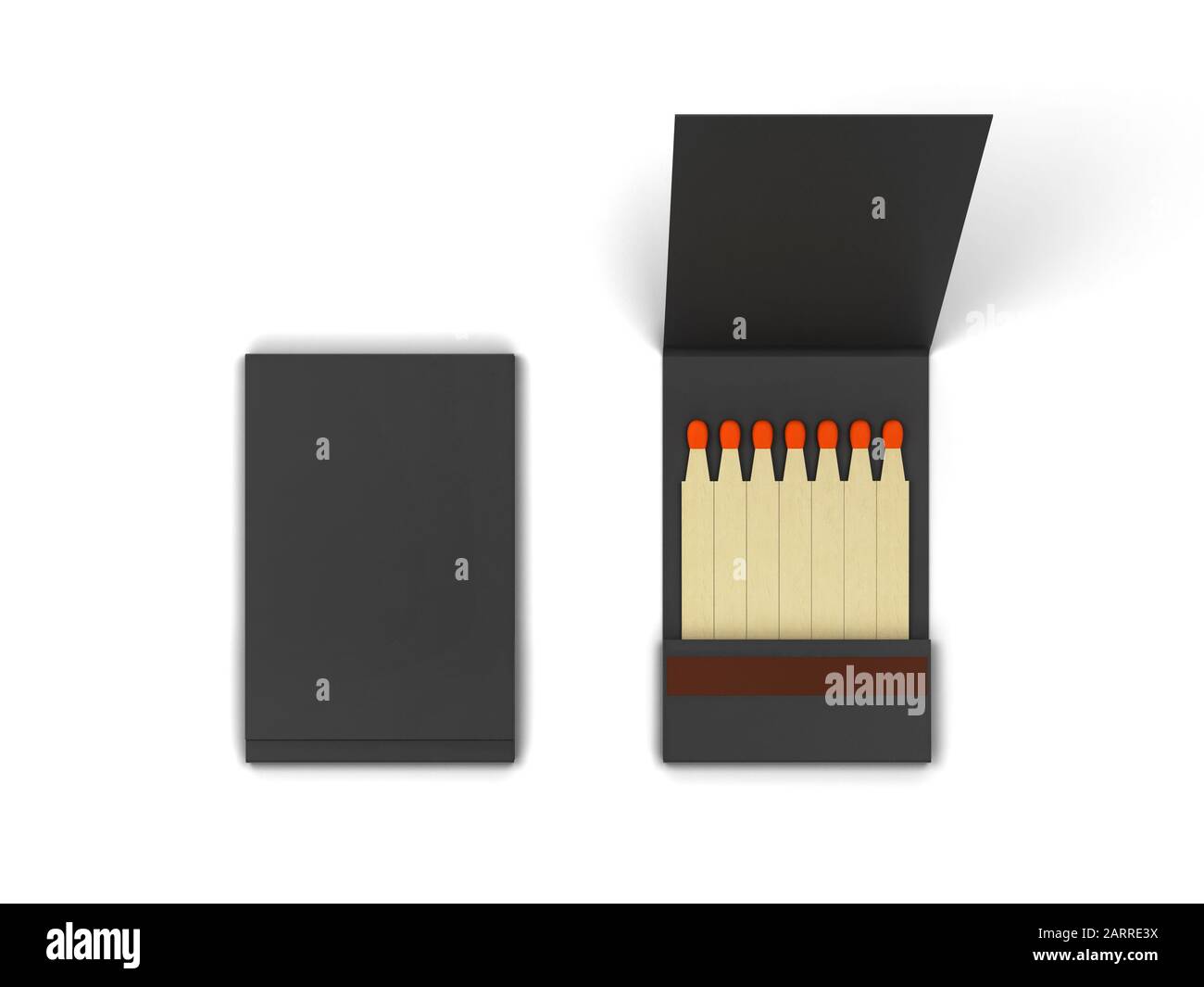 Paper book of matches mockup. 3d illustration isolated on white ...