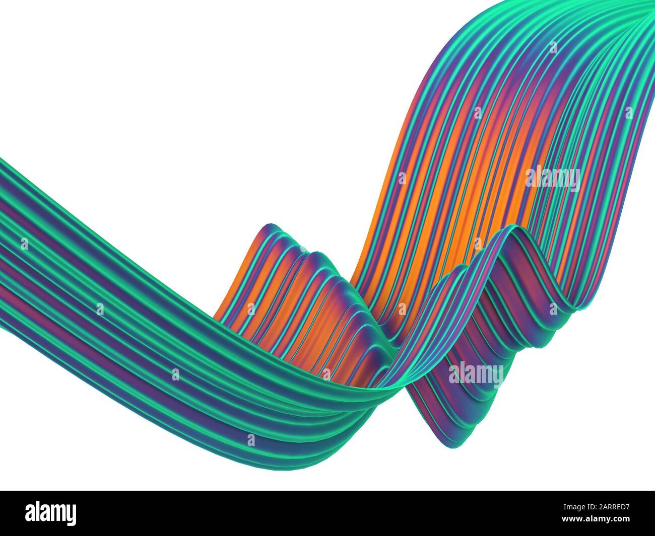 Abstract colorful ribbon shape. 3d illustration isolated on white ...
