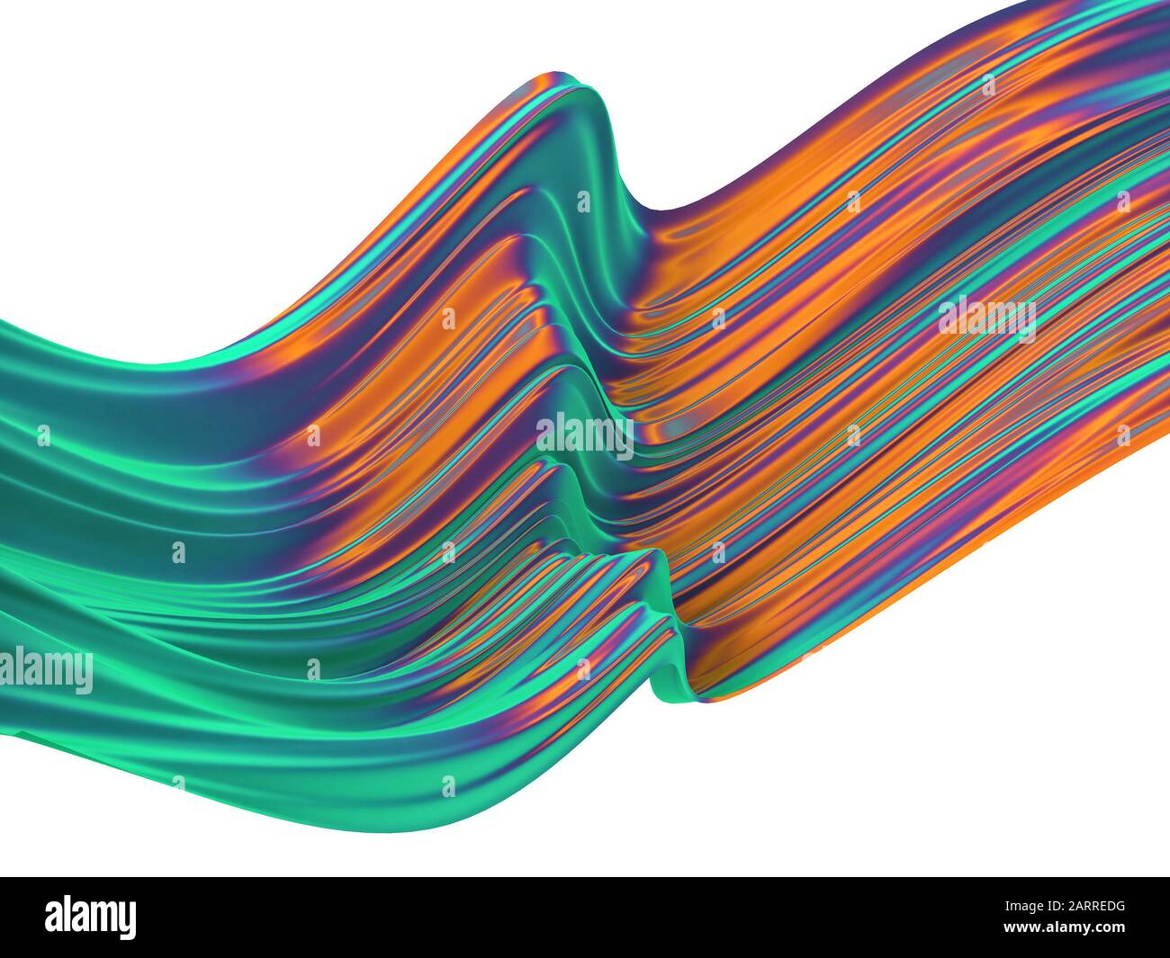 Abstract colorful ribbon shape. 3d illustration isolated on white ...