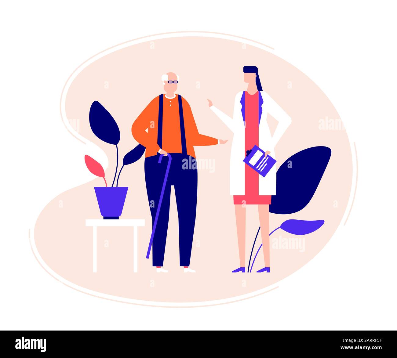 Hospital checkup elderly Stock Vector Images - Alamy