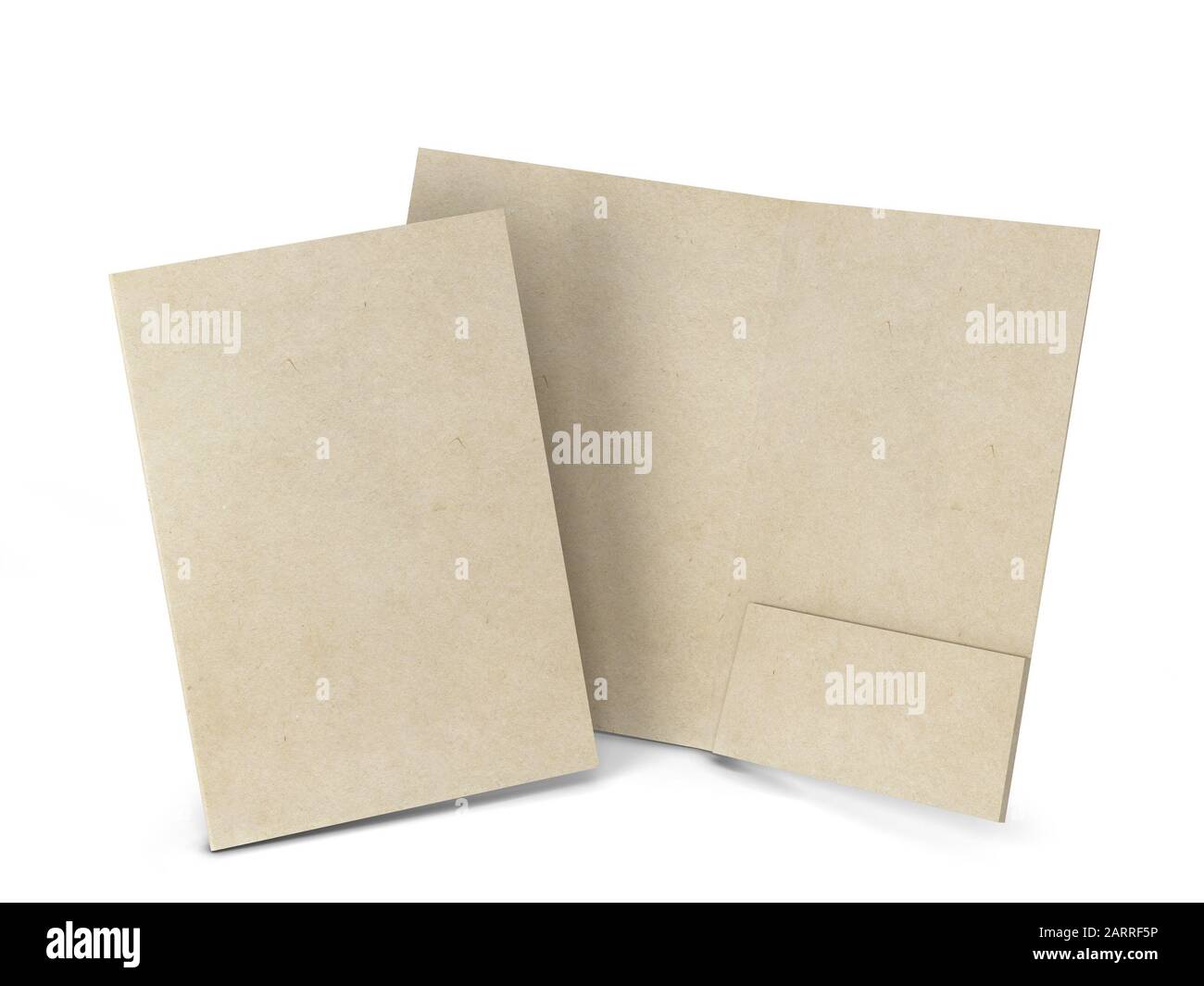 Blank paper folder mockup. 3d illustration isolated on white background ...