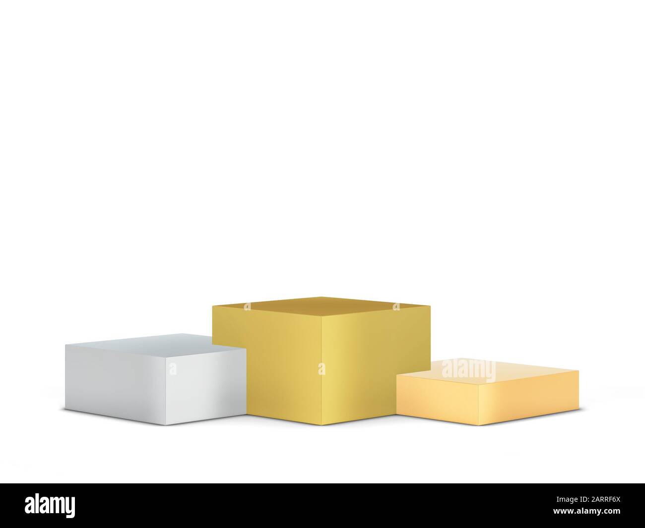 Winner podium with three stages. 3d illustration isolated on white ...