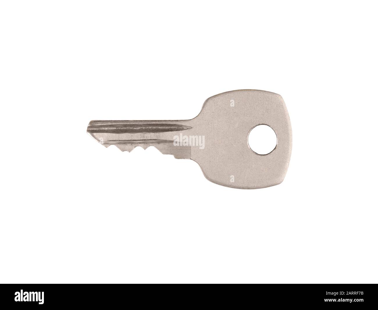 Modern silver color key isolated on white Stock Photo - Alamy