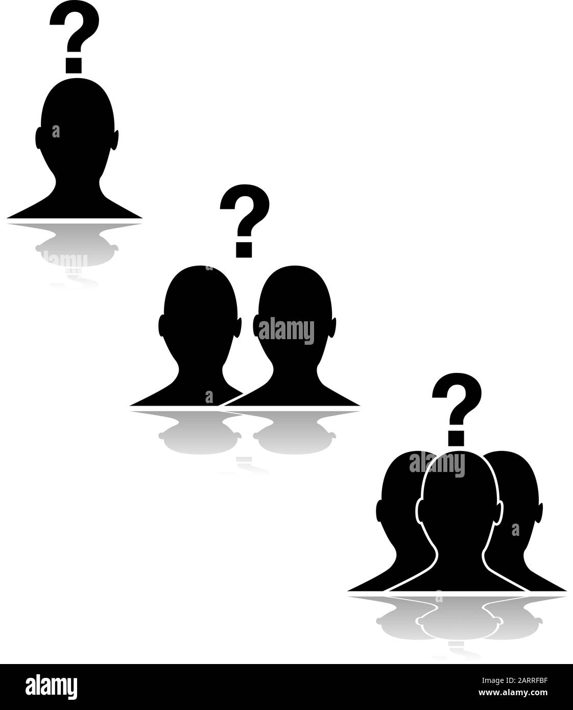 Concept illustration showing the outline of a person questioning ...