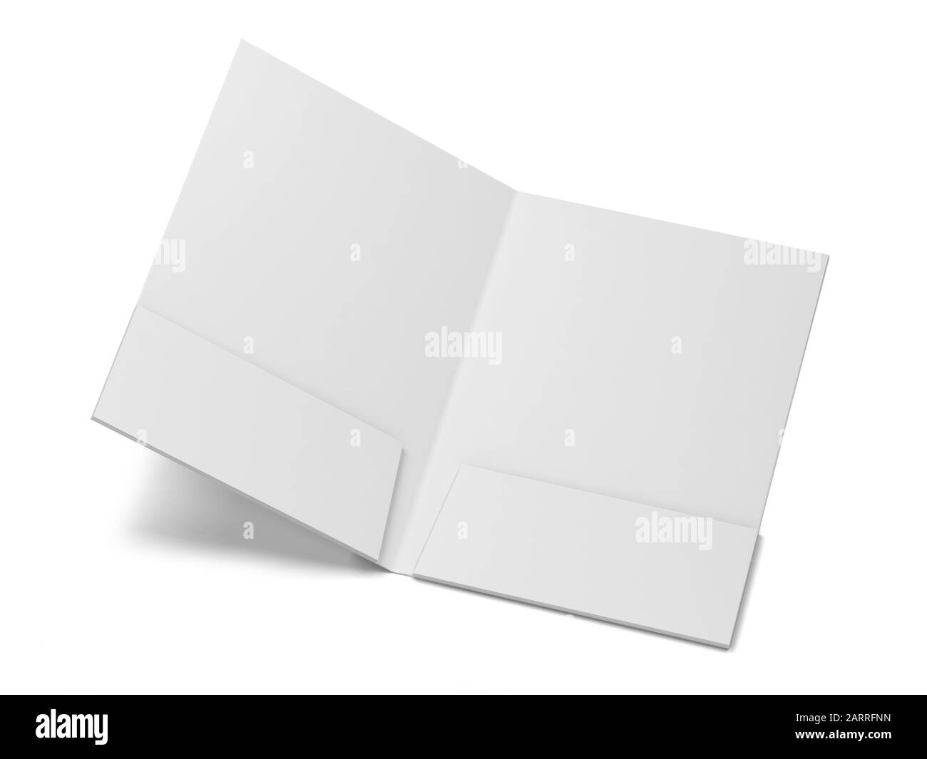 Blank paper folder mockup. 3d illustration isolated on white background ...