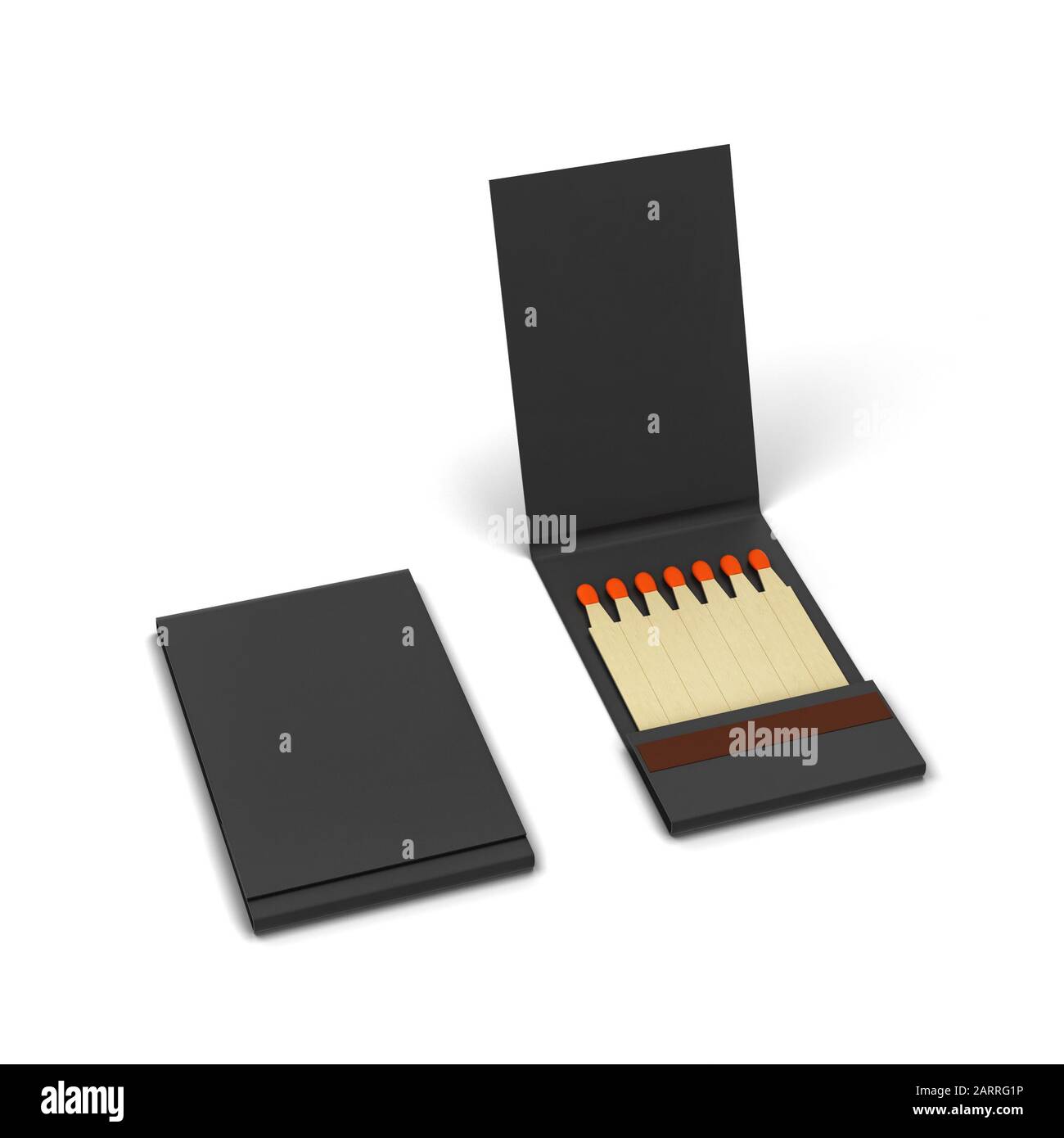 Paper book of matches mockup. 3d illustration isolated on white ...