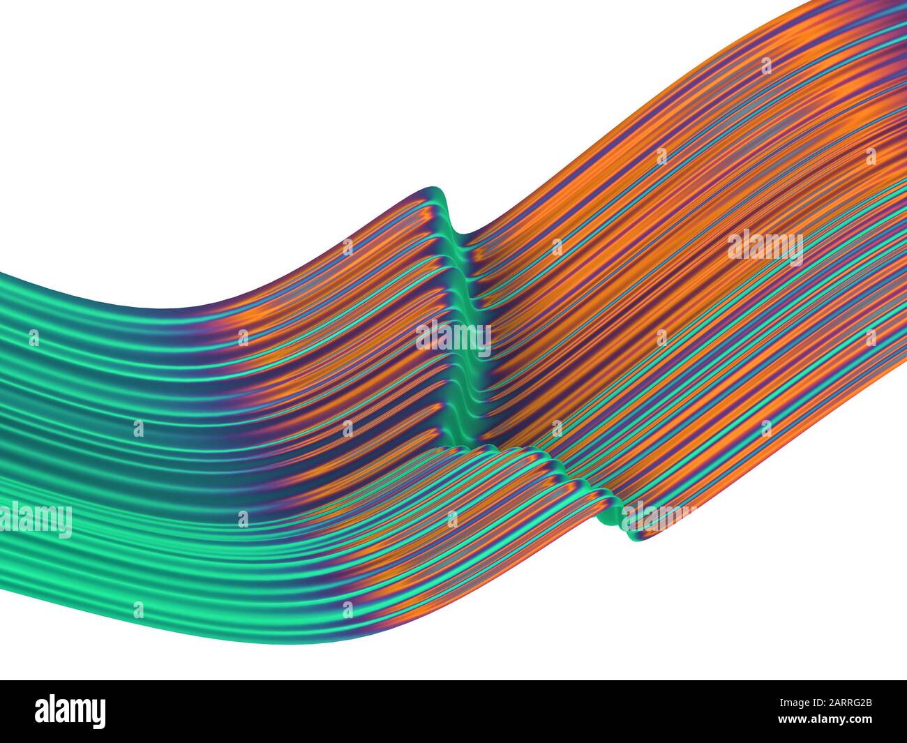 Abstract colorful ribbon shape. 3d illustration isolated on white ...