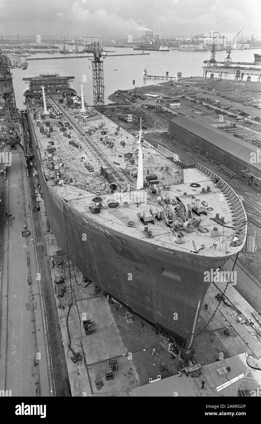 Motortanker Dione in the dry dock of the NDSM shipyard in Amsterdam ...