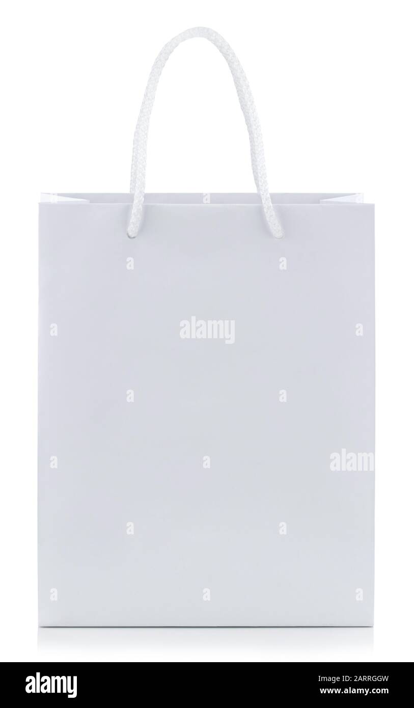 Blank shopping bag isolated on white background Stock Photo - Alamy