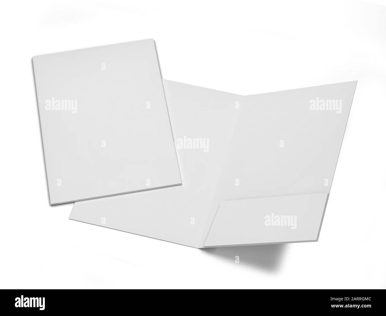 Blank paper folder mockup. 3d illustration isolated on white background ...