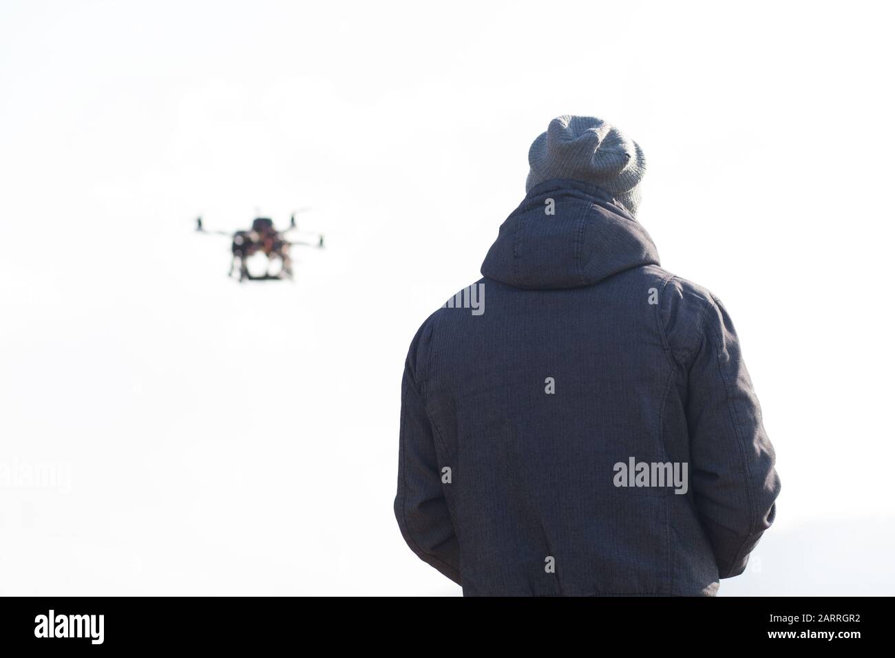drone user piloting his drone outdoors Stock Photo - Alamy