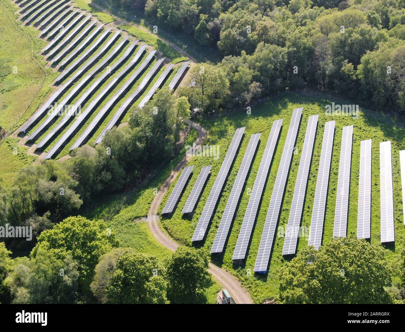 an aerial view of a solar farm Stock Photo - Alamy