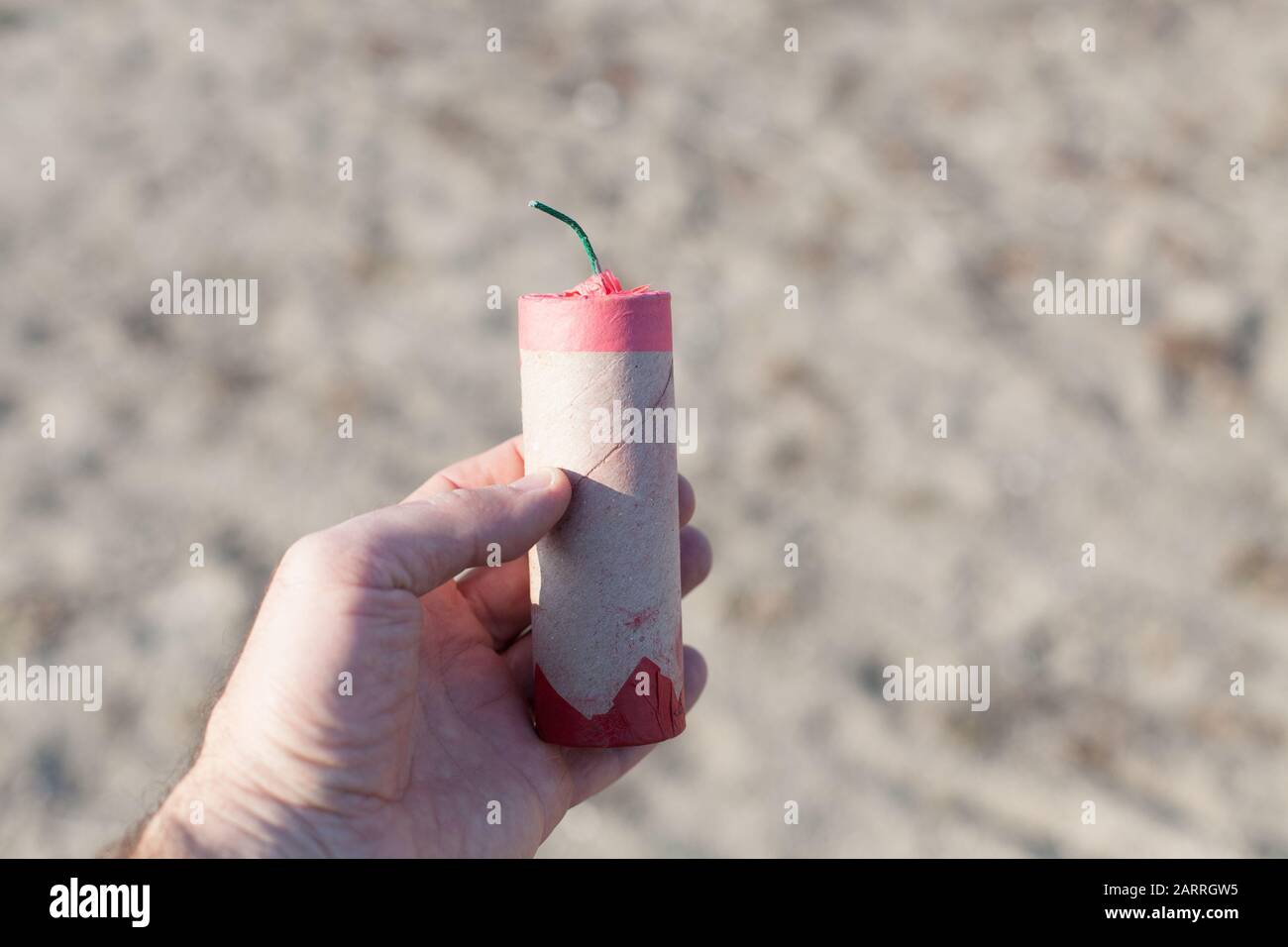 Red signal flare in hand hi-res stock photography and images - Alamy