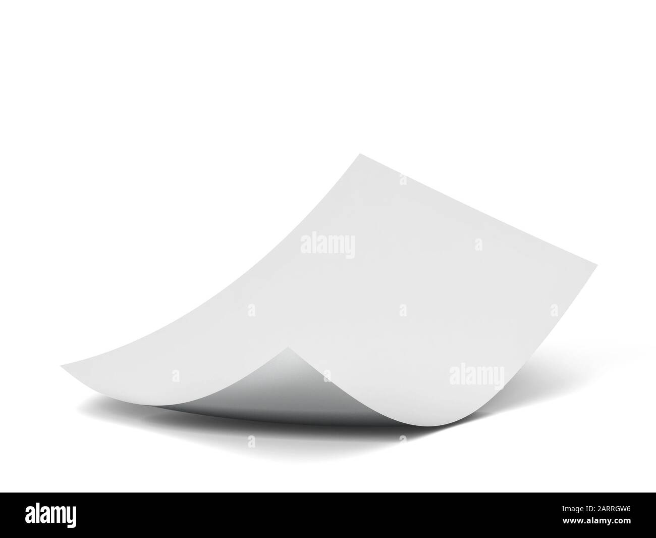 Blank sheet of paper. 3d illustration isolated on white background ...