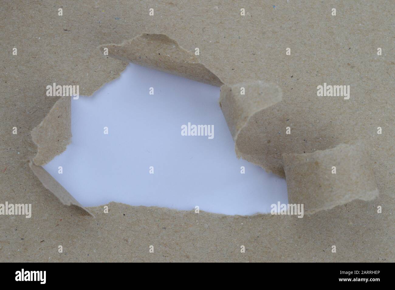 ripped paper revealing white blank space for words conceptional for ...