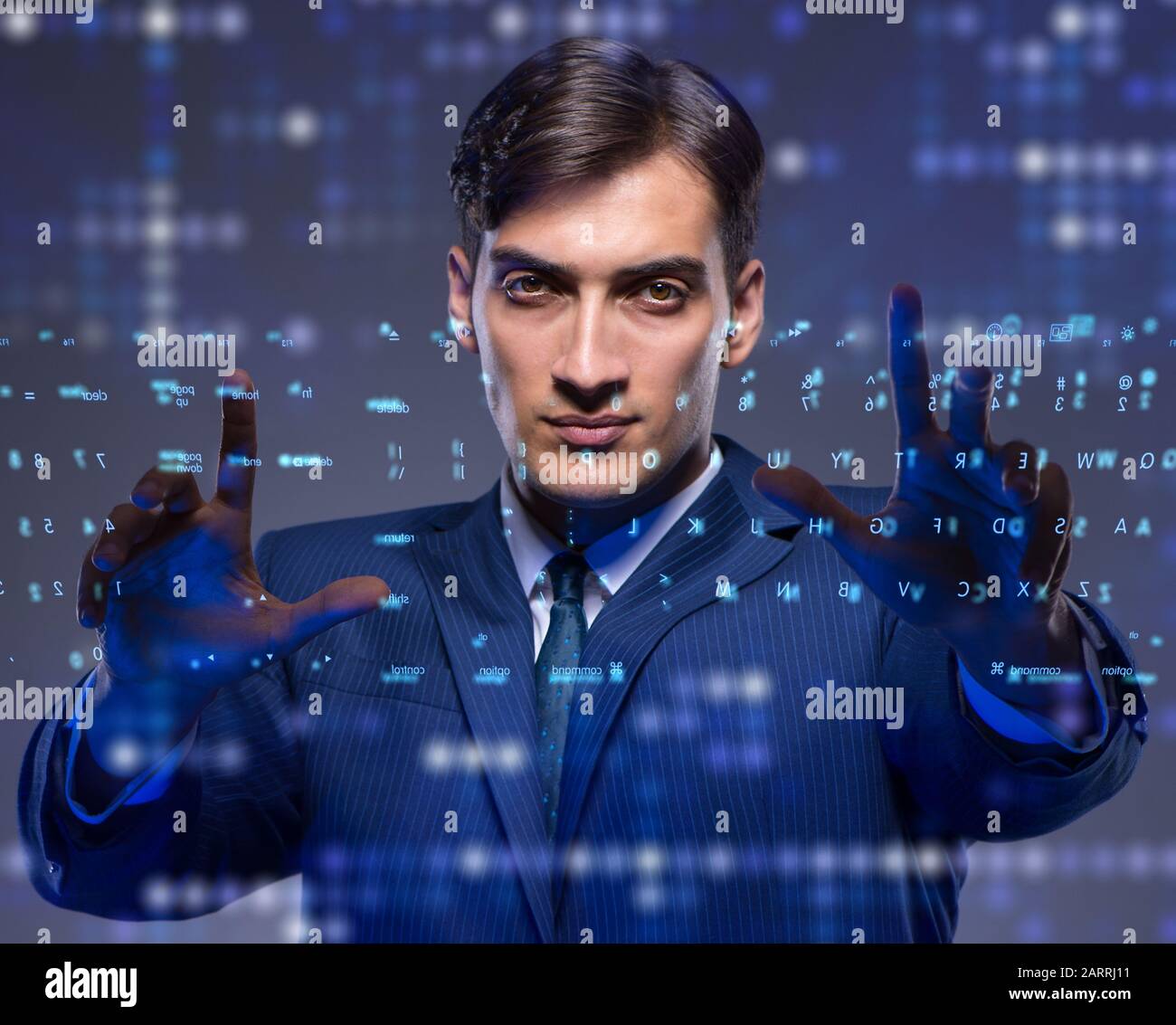 The young hacker in cyber security concept Stock Photo - Alamy