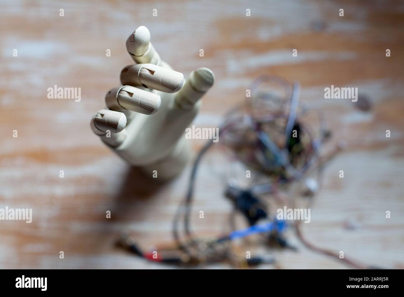 prosthetic robotic hand on table being fixed Stock Photo - Alamy