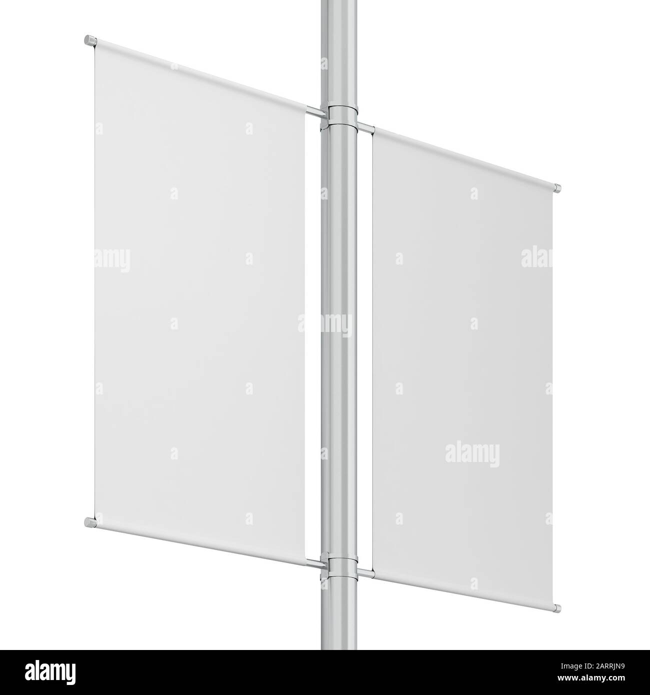 Blank pole banner mockup. 3d illustration isolated on white background ...