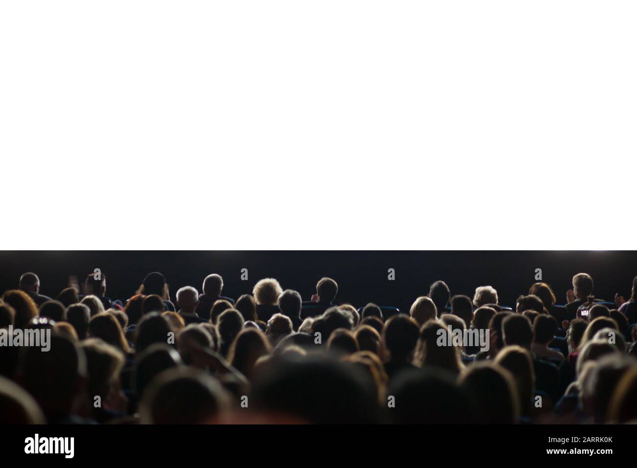 movie audience with isolated white area Stock Photo - Alamy