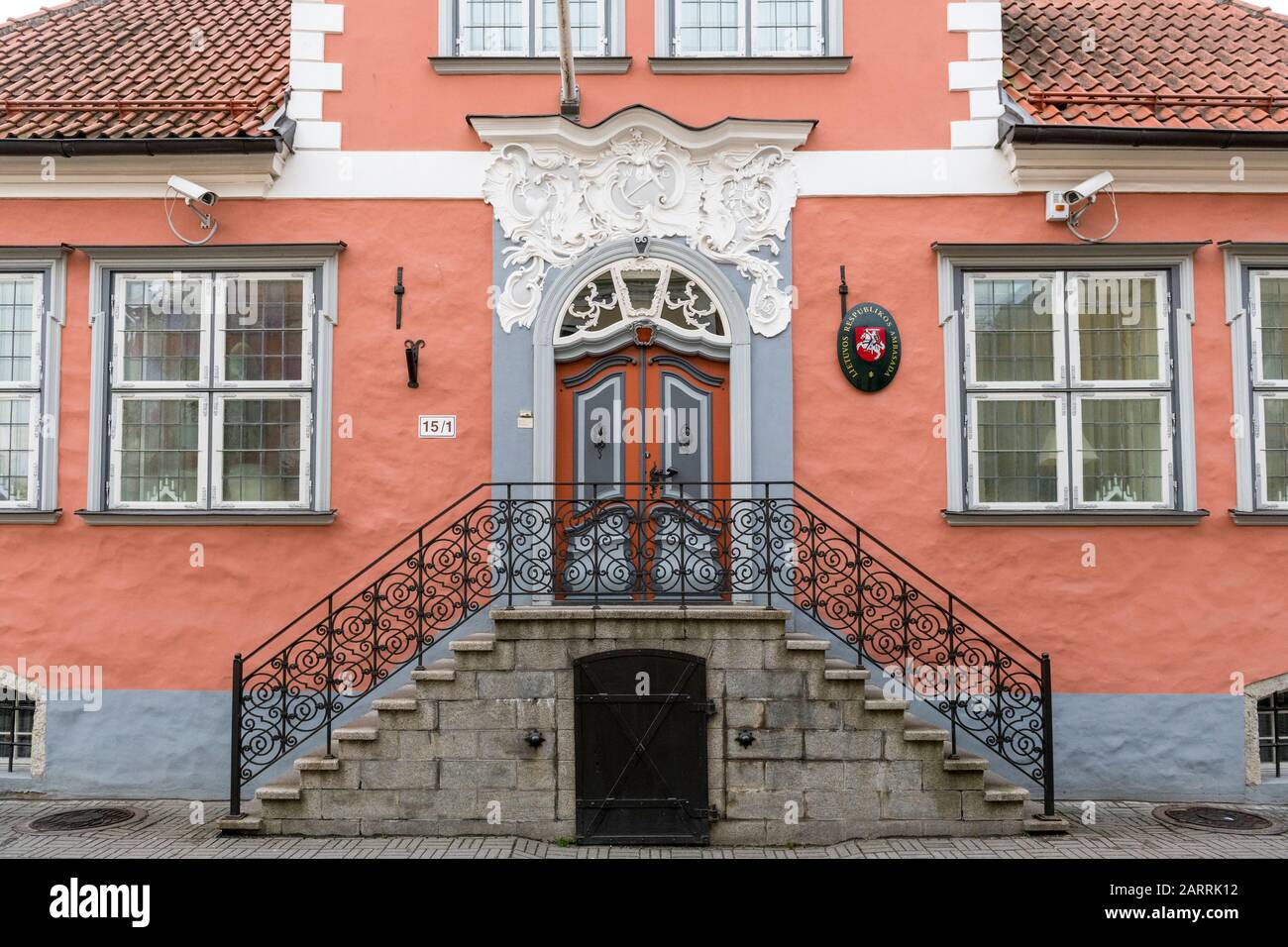 Entrance to the Lithuanian embassy, Tallinn, Estonia Stock Photo - Alamy