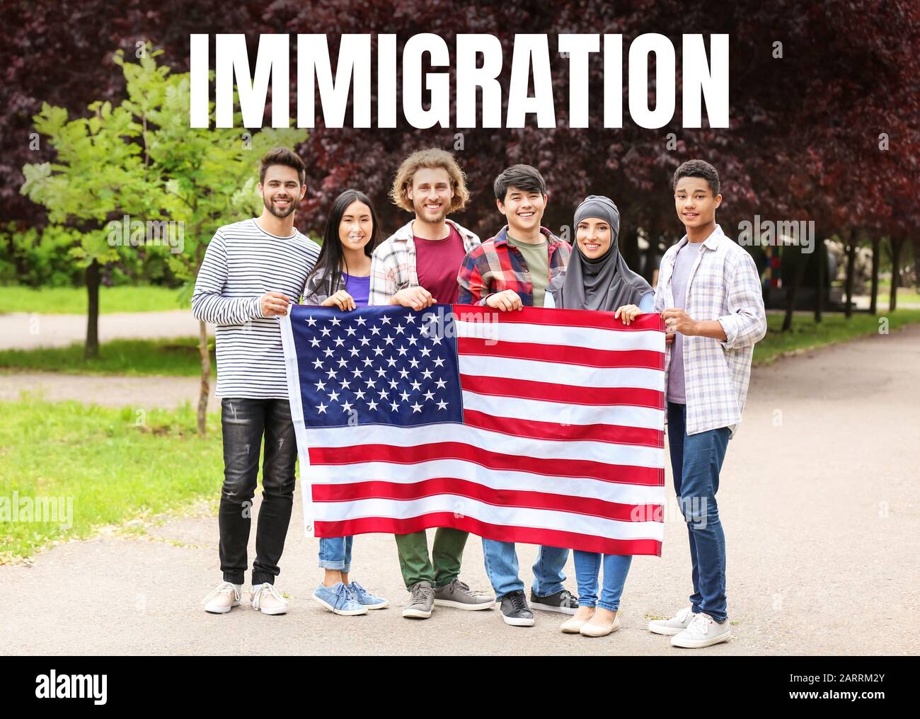 Immigrants united states flag hi-res stock photography and images - Alamy
