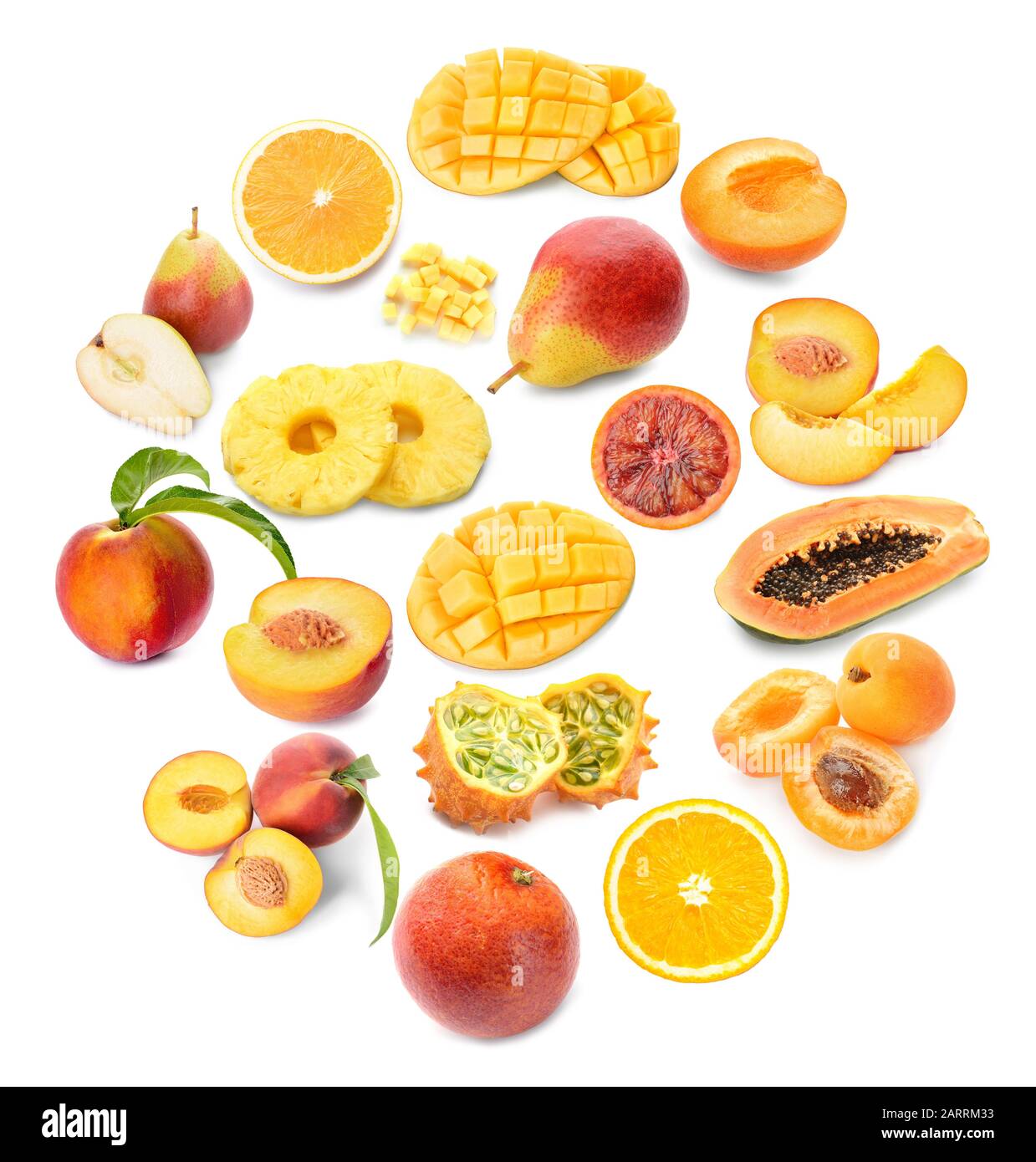 Many different fruits on white background Stock Photo - Alamy