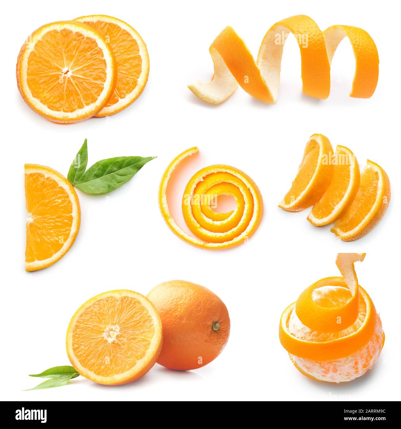 Pieces fresh oranges on Cut Out Stock Images & Pictures - Alamy