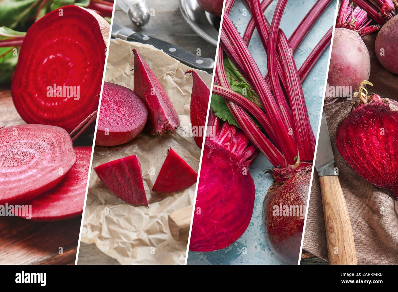 Collage of photos with fresh beet Stock Photo - Alamy