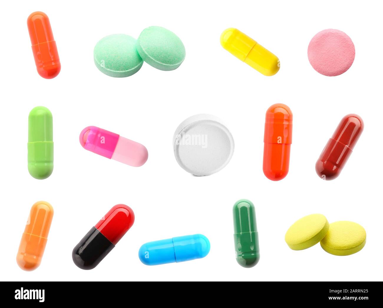 Many different pills tablets Cut Out Stock Images & Pictures - Alamy