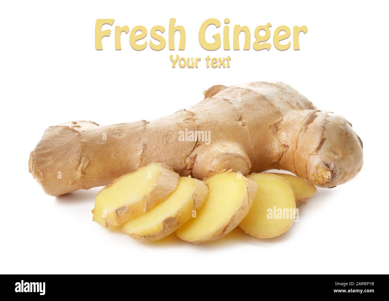Fresh ginger on white background with space for text Stock Photo - Alamy