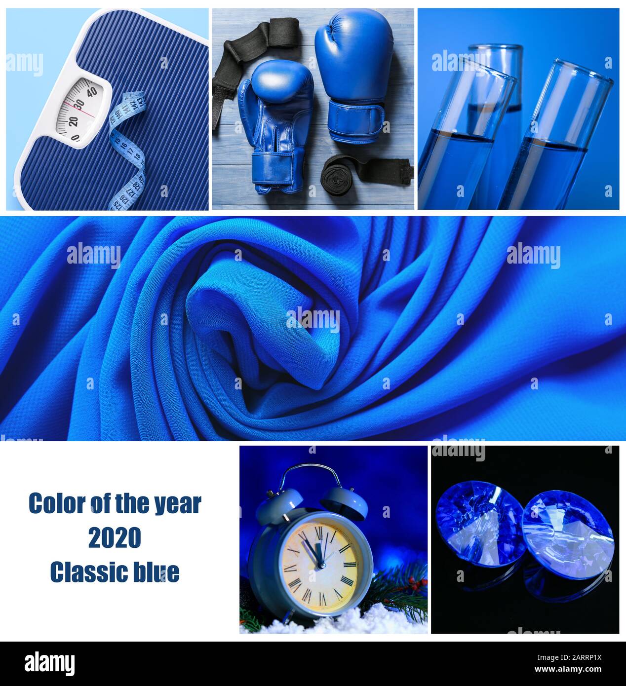 Collage of photos in blue colors Stock Photo - Alamy