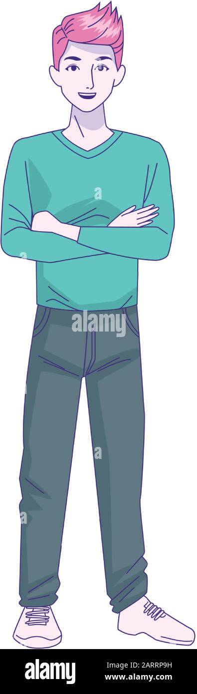 cartoon man wearing casual clothes, colorful design Stock Vector Image ...