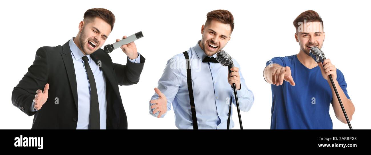 Song singer pointing hi-res stock photography and images - Alamy