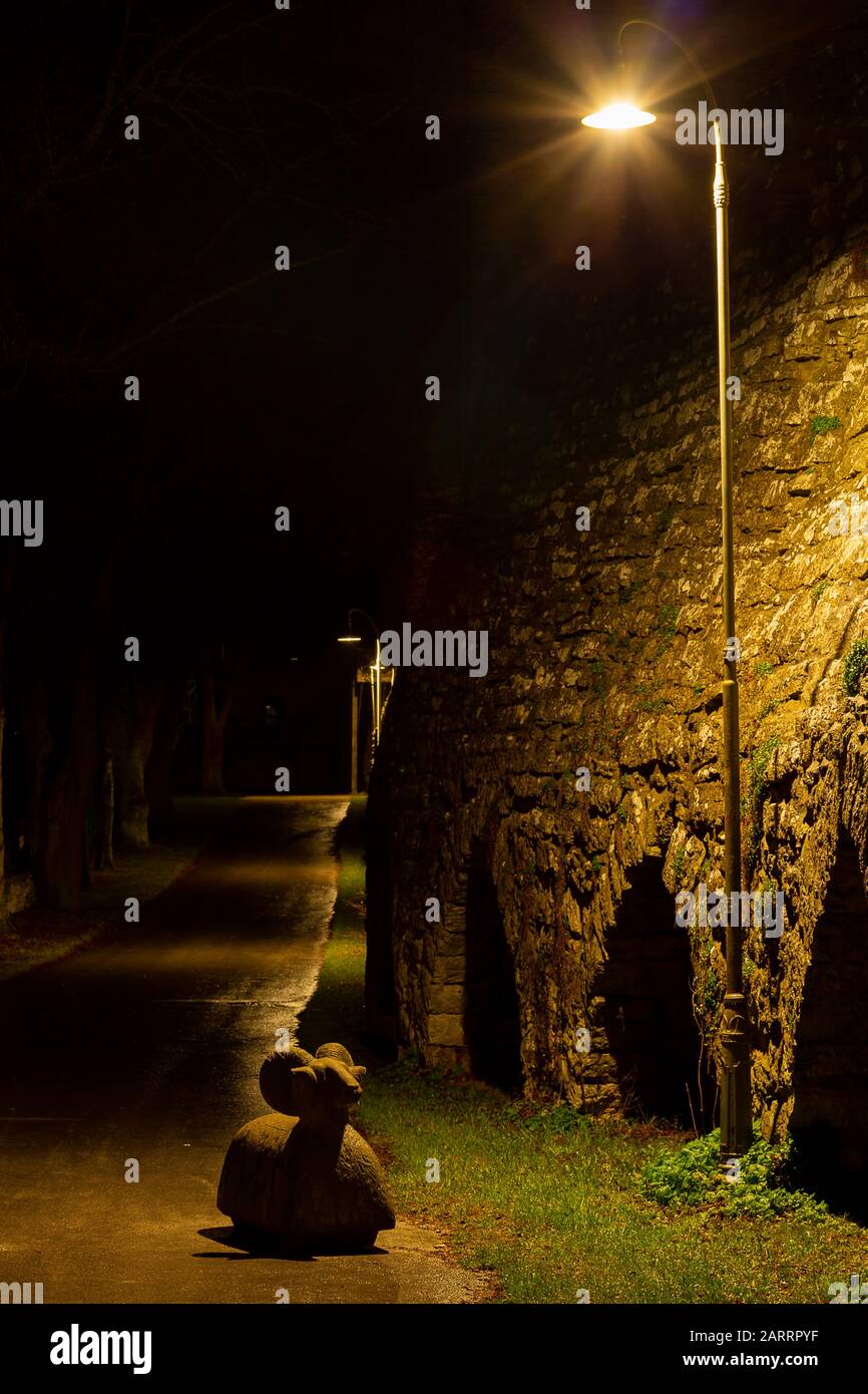 Sheep Jersey Barrier by Town Wall in Visby, Gotland Stock Photo - Alamy