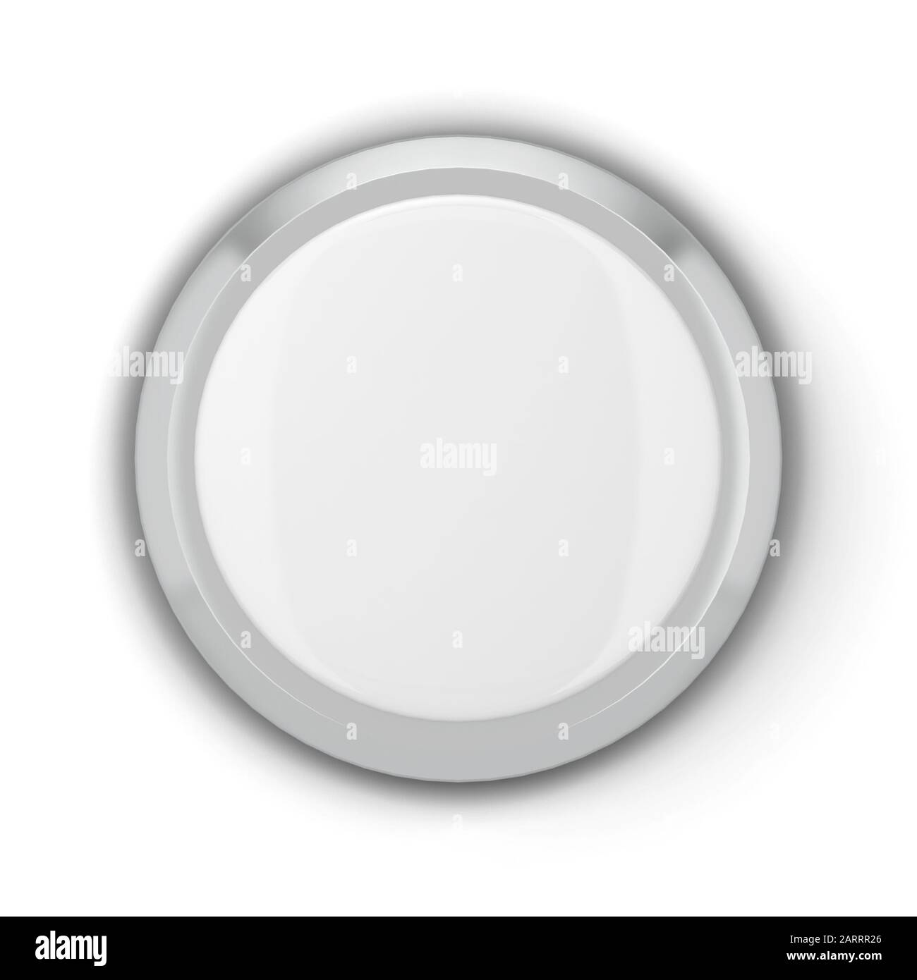 Blank round push button. 3d illustration isolated on white background ...