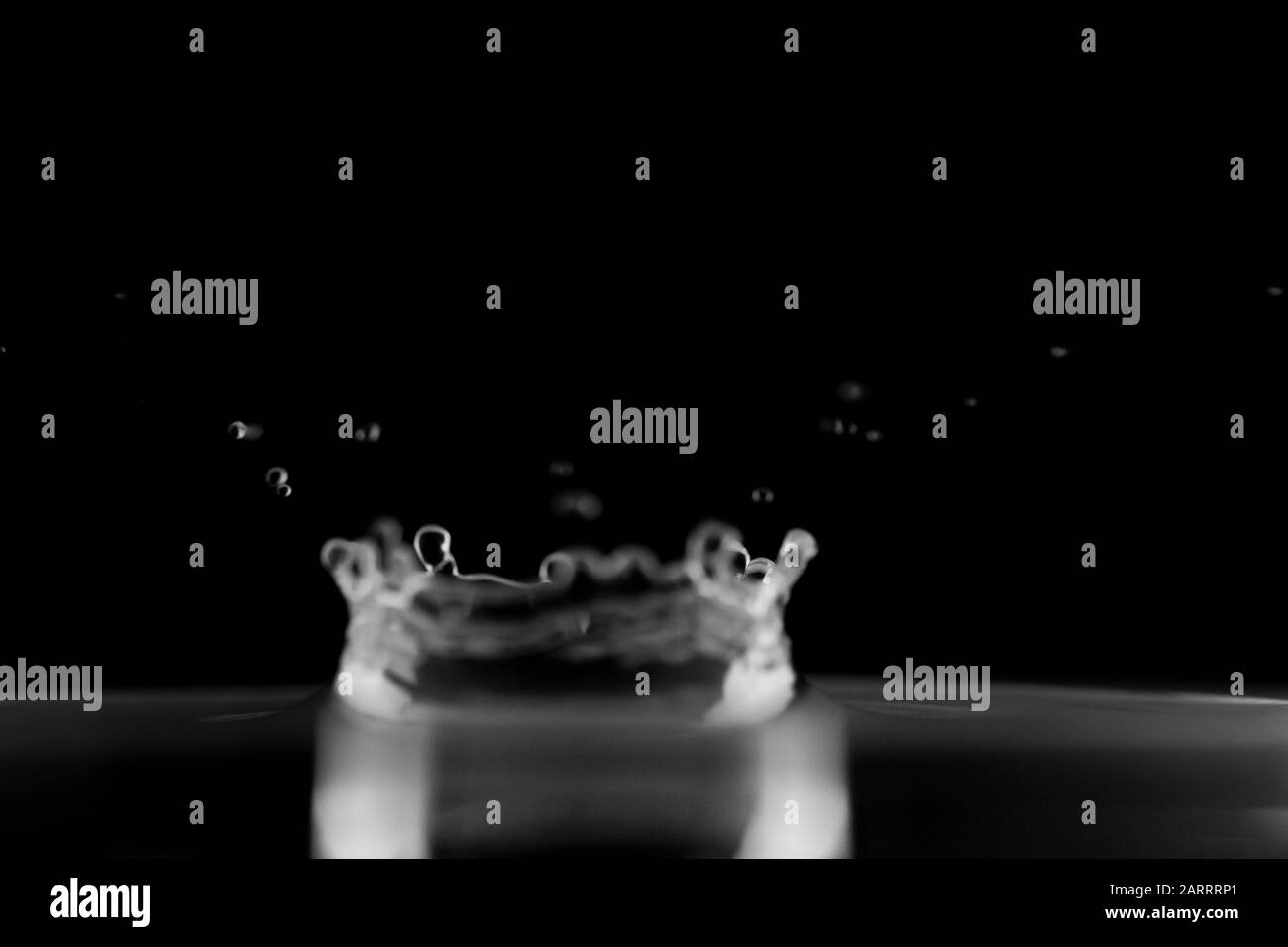 Water splash isolated, water drop hit the surface, water droplet ...