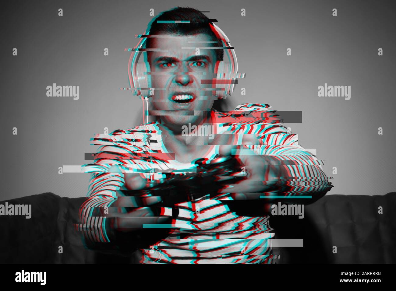 Man and computer games and angry hi-res stock photography and images ...