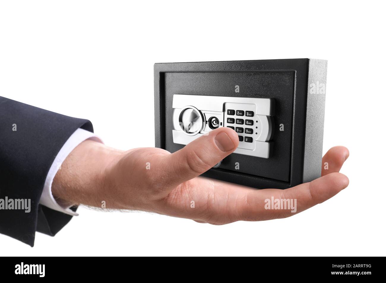 Businessman holding safe hi-res stock photography and images - Alamy