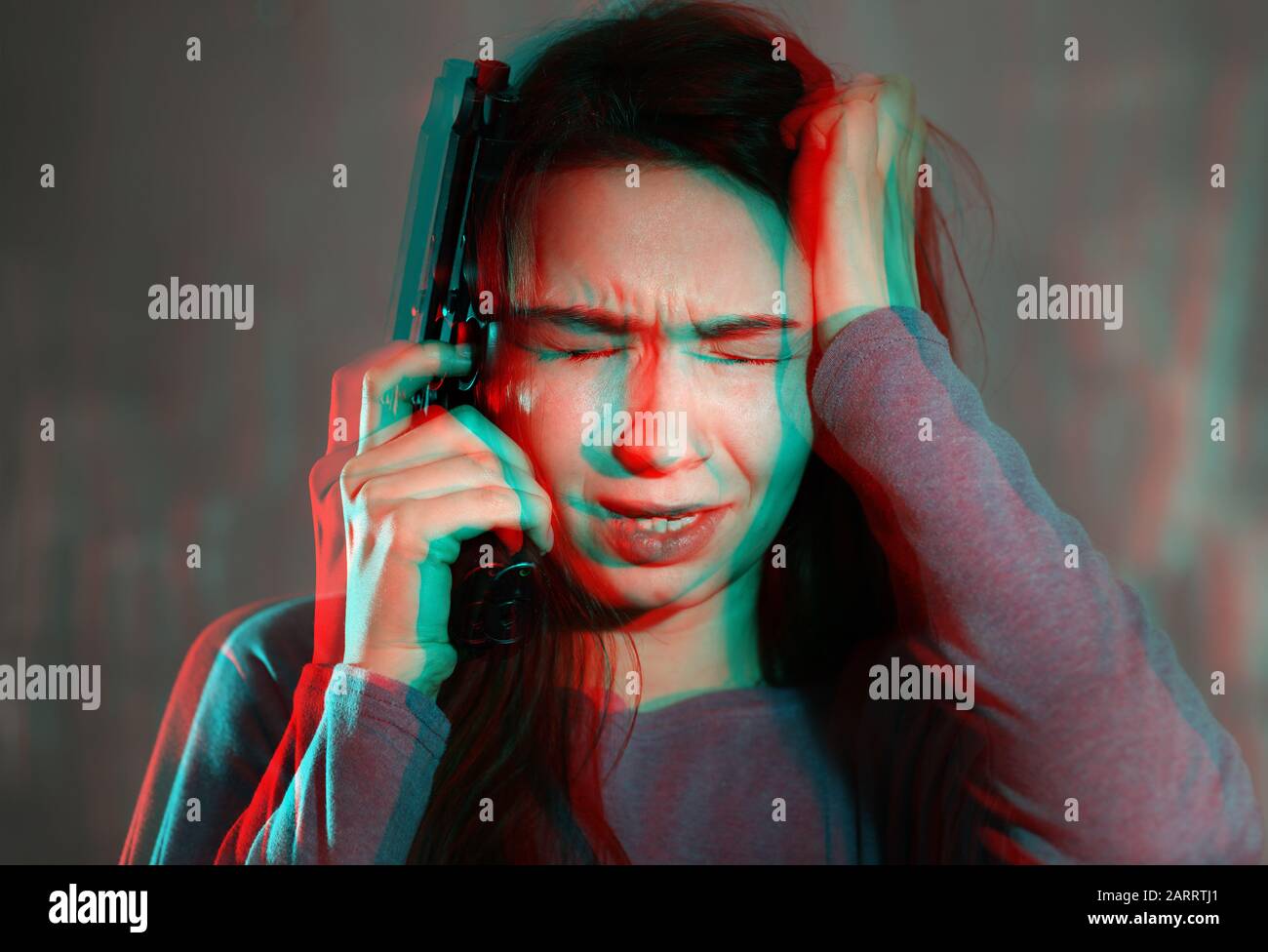 Girl Gun Scared High Resolution Stock Photography and Images - Alamy