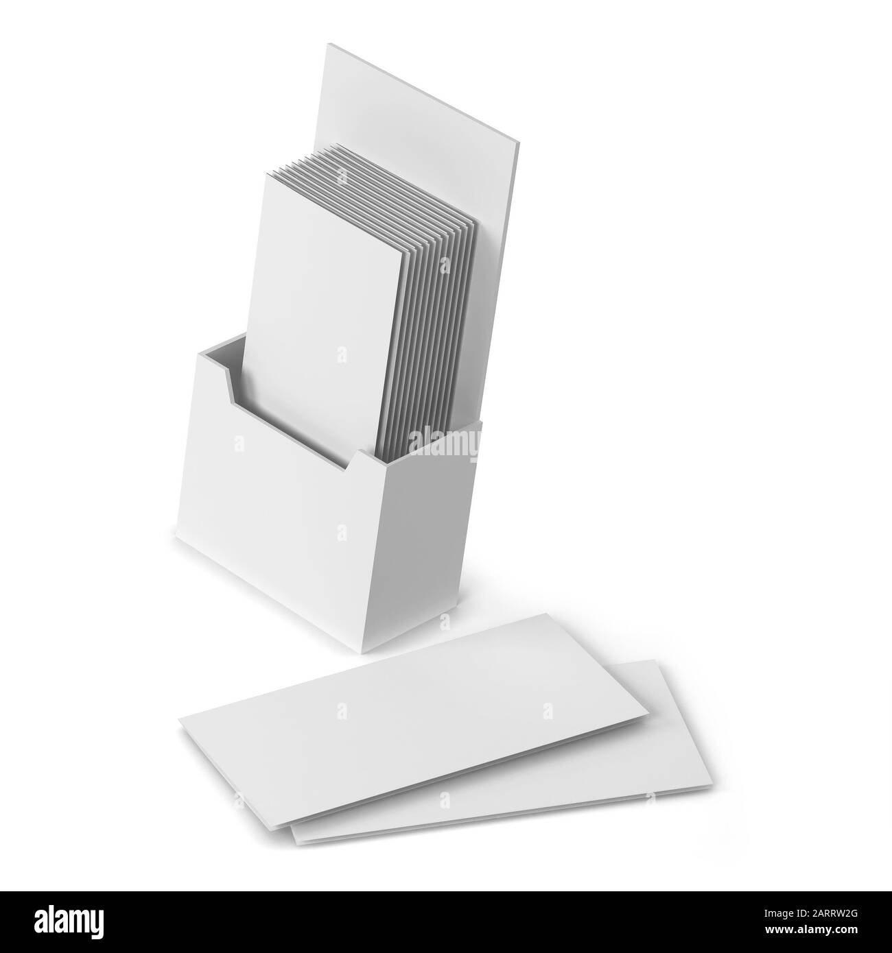 Blank brochure holder mockup. 3d illustration isolated on white ...