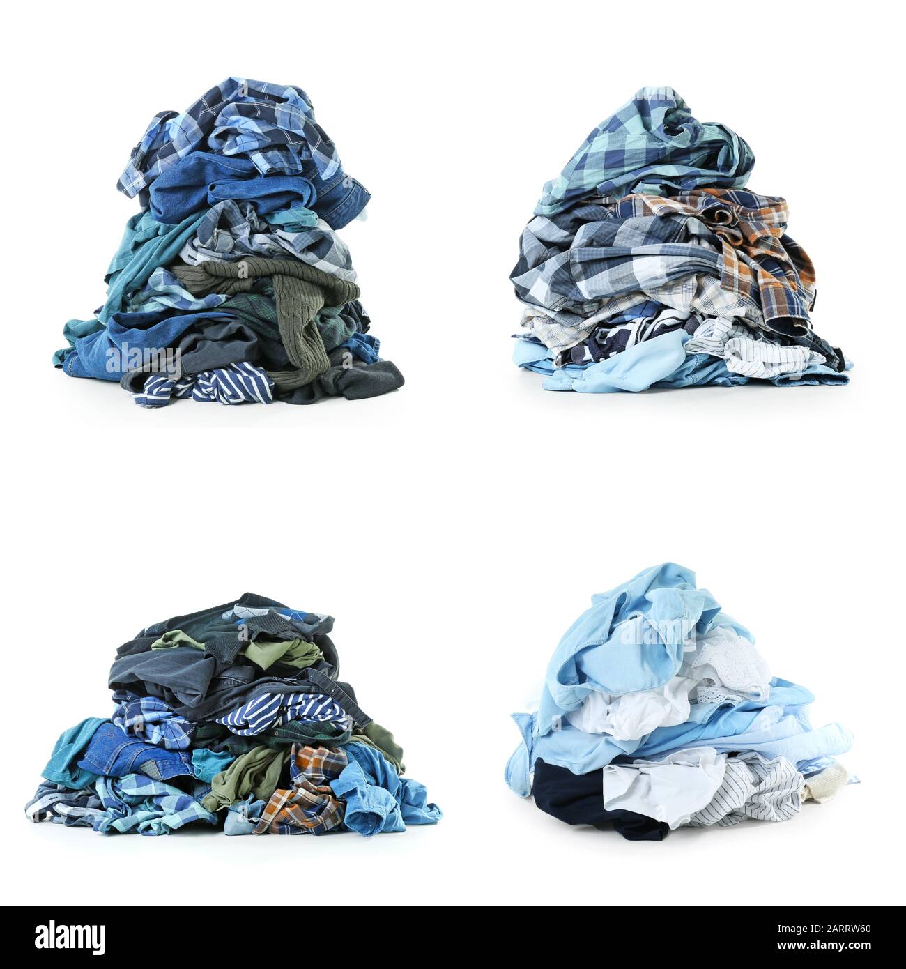 Heaps of different clothes on white background Stock Photo - Alamy