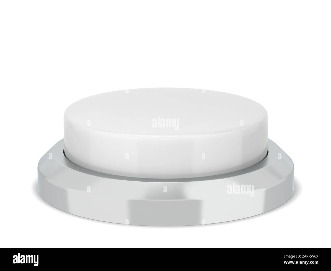 Blank round push button. 3d illustration isolated on white background ...